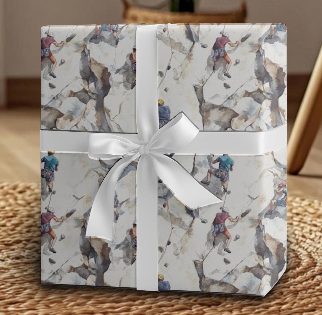 Rock Climbing Wrapping Paper Rock Climbing Gift Wrap Outdoor ...