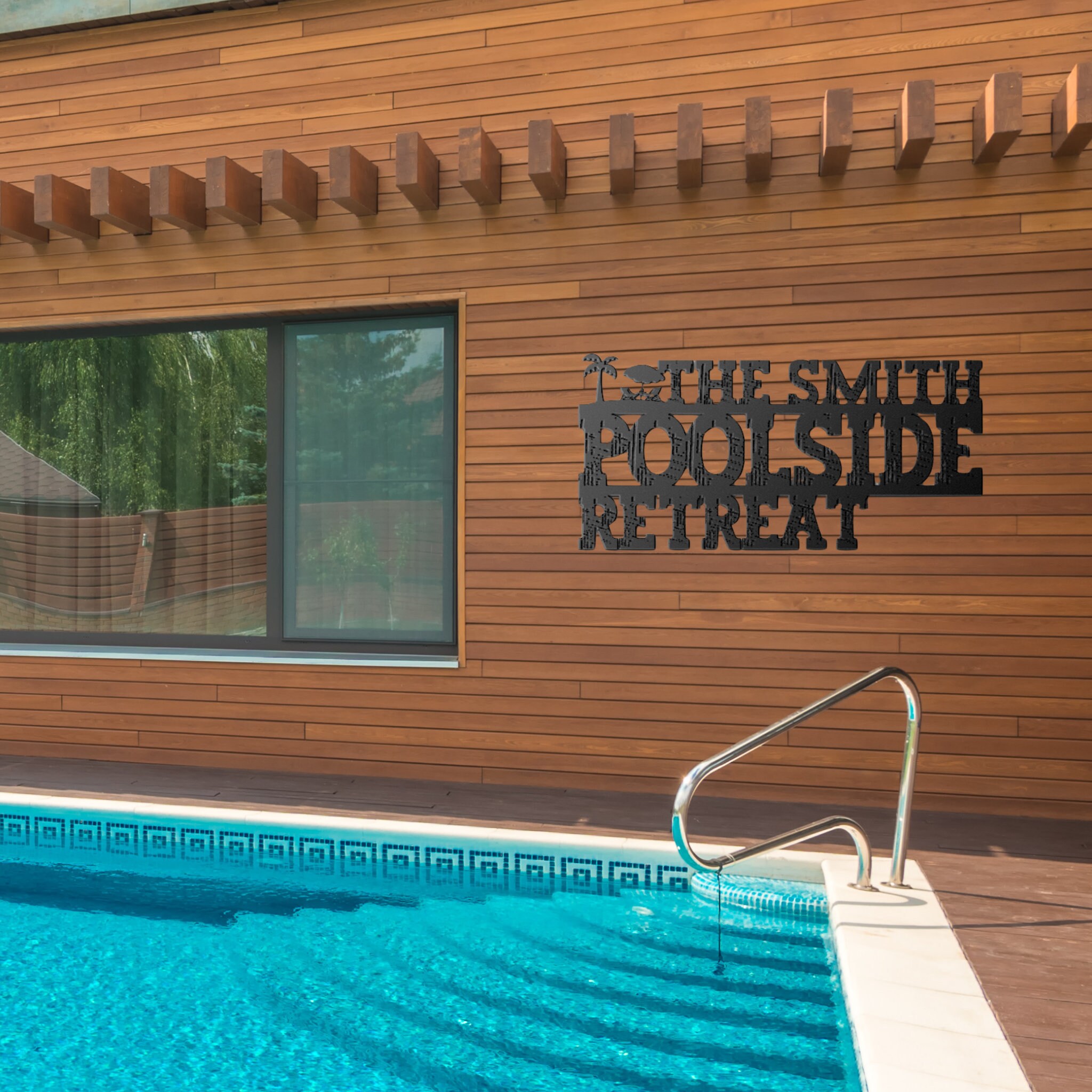 Personalized Pool Sign Metal Wall Art Custom Pool Decor Patio Outdoor ...