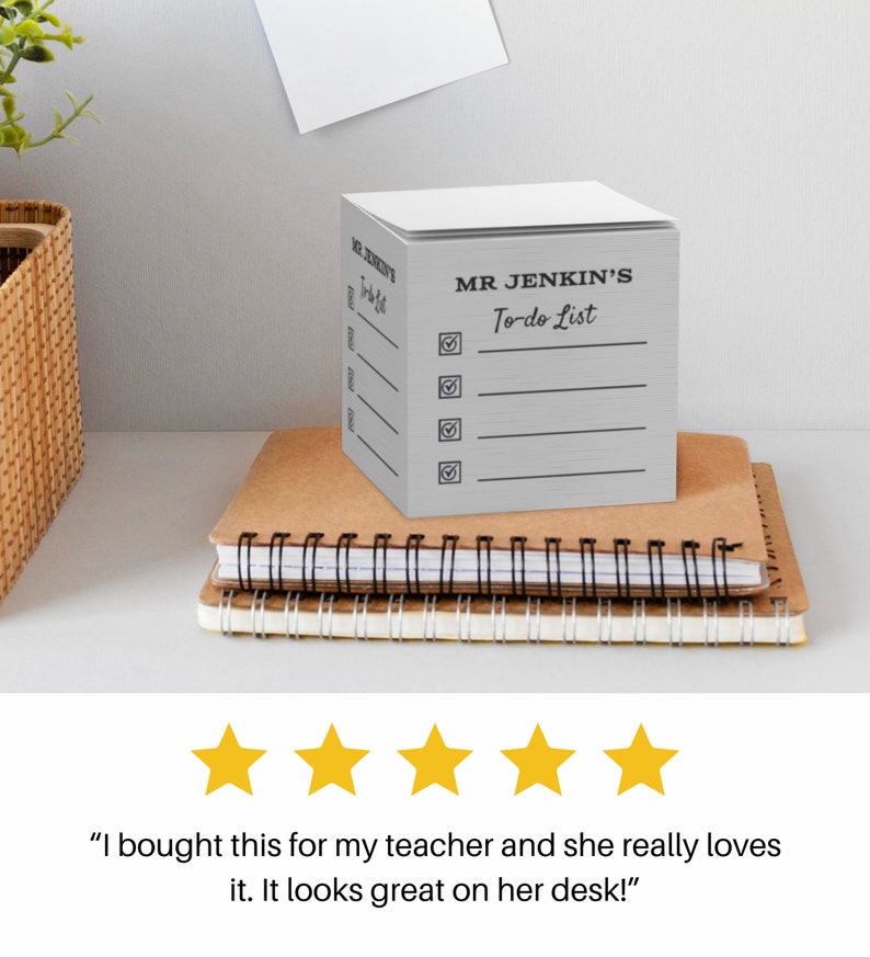 Personalized Teacher Post-it® Note Cubes Sticky Note Custom to Do List ...