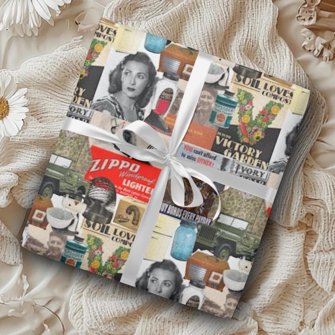 80th Birthday Wrapping Paper 1940s Gift Wrap for 80th Birthday ...