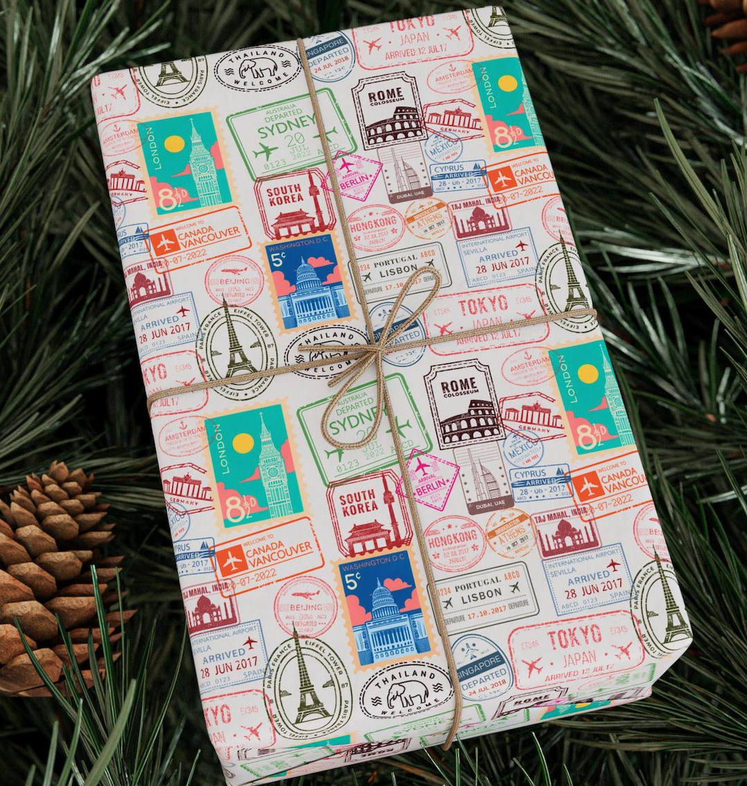 Travel Buddy Wrapping Paper for Travel Partner Gift Wrap for Girlfriend ...