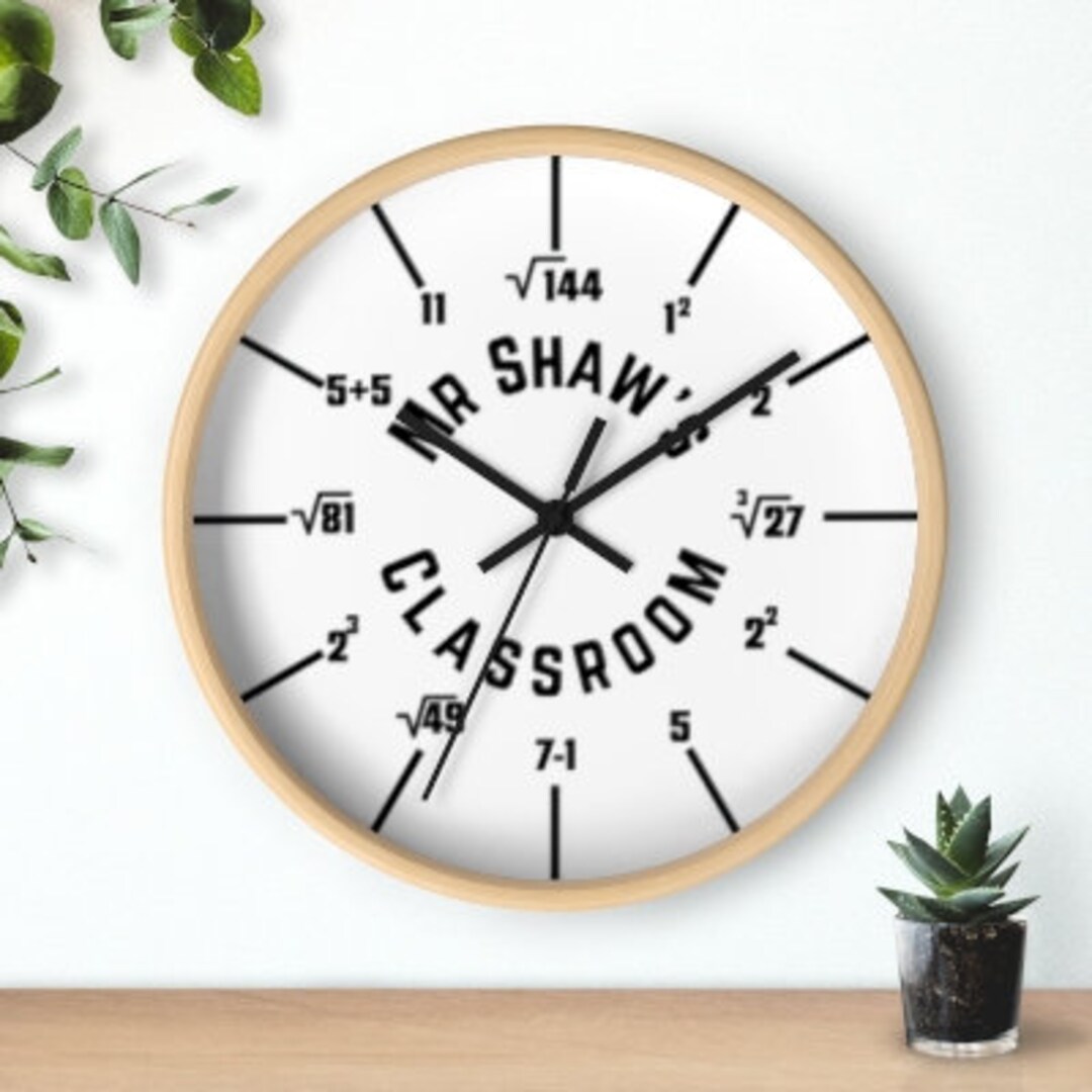 Maths Teacher Clock Custom Teacher Name Wall Clock Gift for Maths ...
