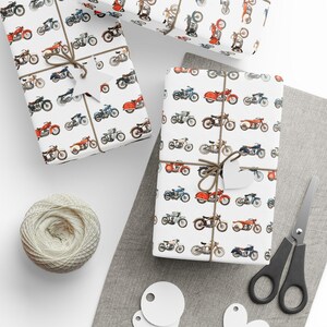 Classic Motorbike Wrapping Paper Retro Motorcycles Gift Wrap Vintage ...