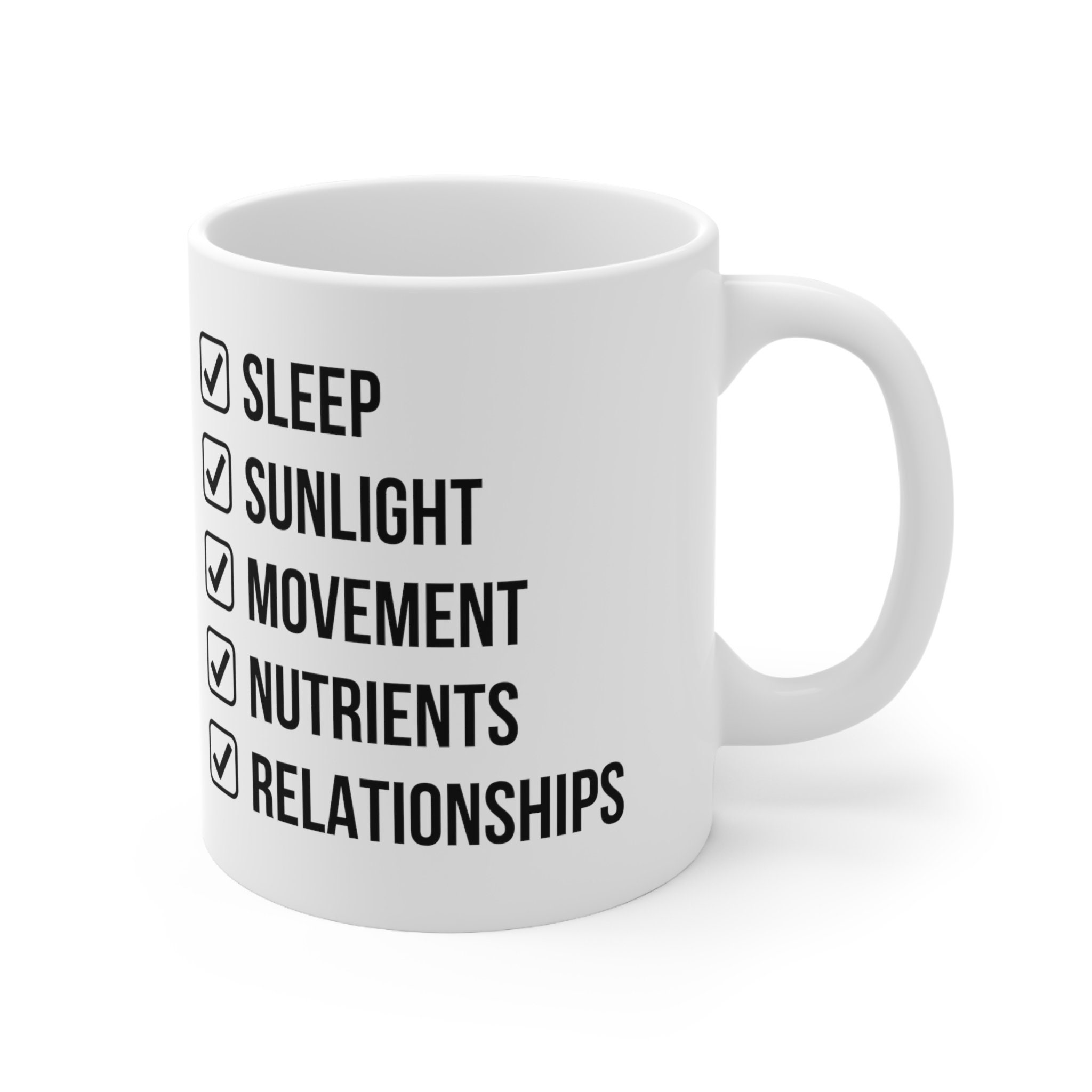 Huberman Ceramic Mug Five Pillars of Health Sleep Sunlight Movement ...