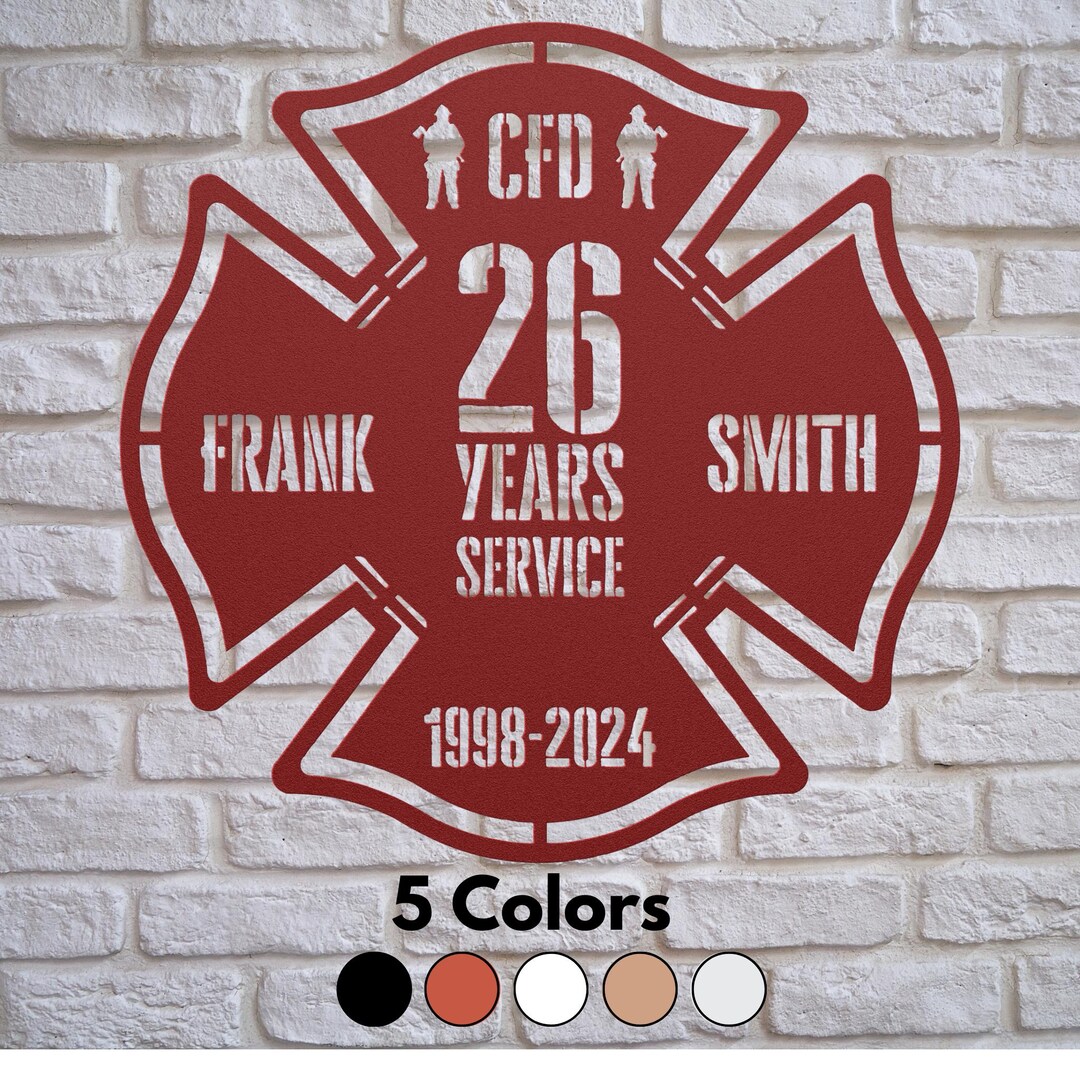 Custom Firefighter Retirement Plaque Metal Sign for Fireman Retirement ...