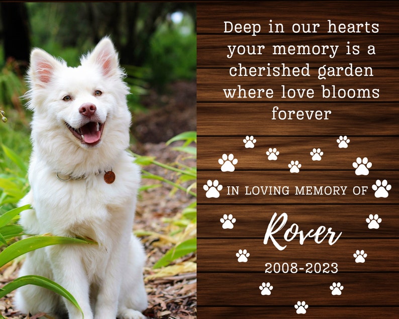 Personalized Dog Memorial Canvas Pet Custom Photo Tribute Wall Decor ...