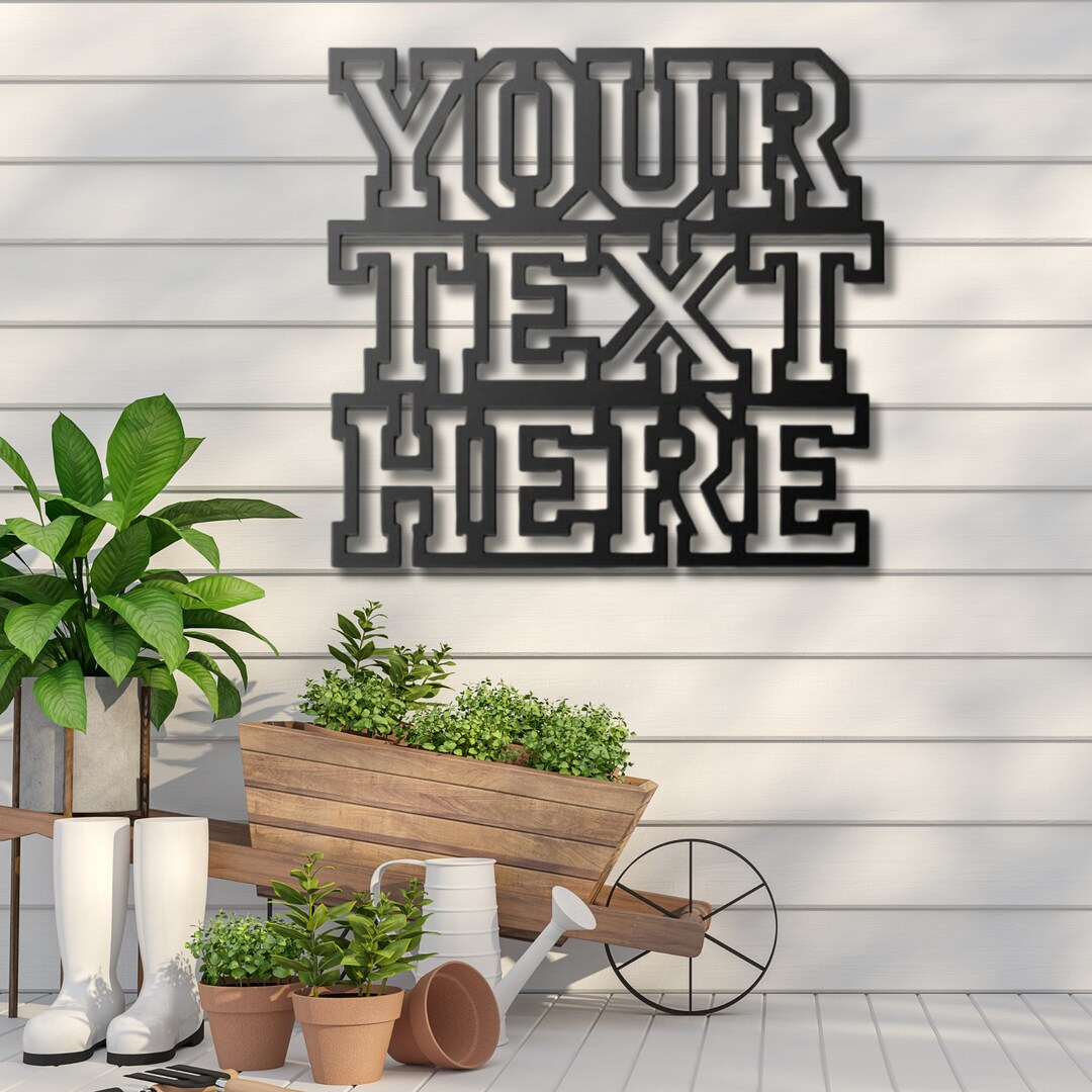 Custom Name Sign Personalized Metal Sign Metal Wall Art Your Text Here ...