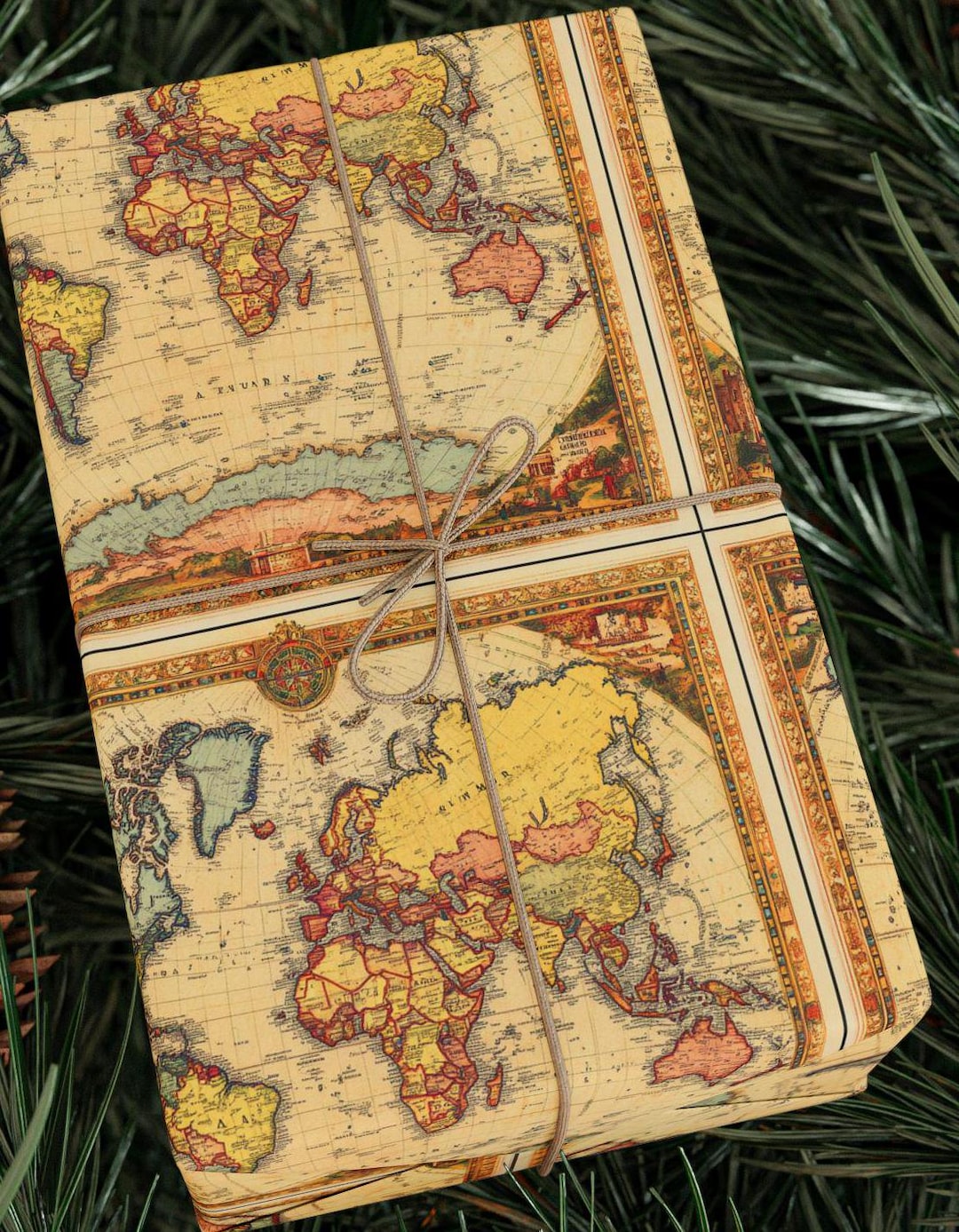 Vintage Wrapping Paper Vintage World Map Gift Wrap Vintage World Map ...