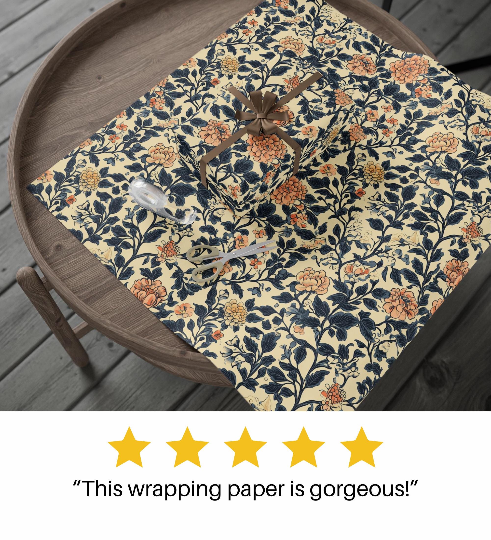 Floral Wrapping Paper Flowers Gift Wrap Aesthetic Wrapping Paper Cute ...