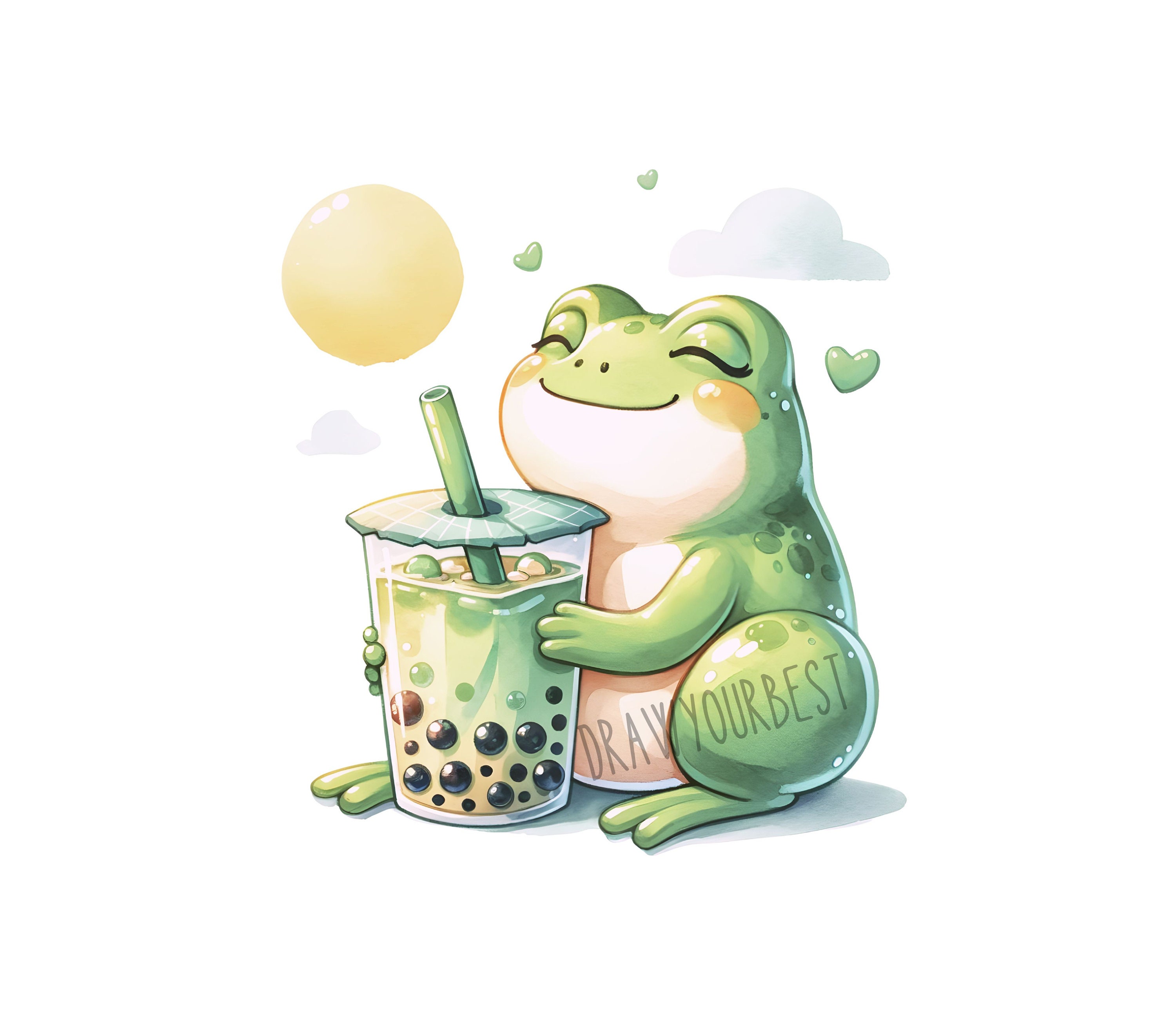 Summer Frog Clipart - Cute Froggy Digital Download - Tropical Beach ...
