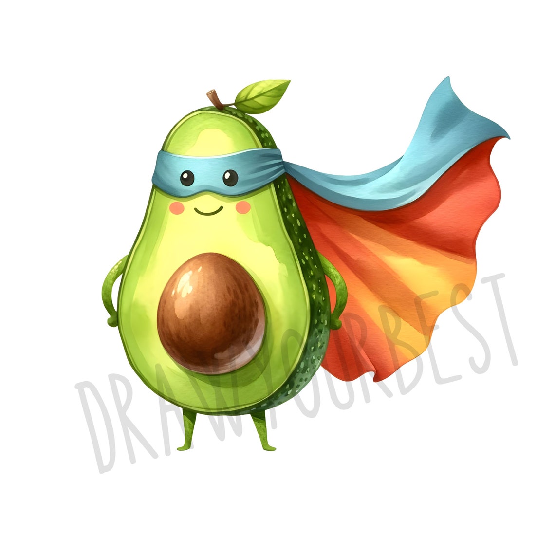Cute Avocado Character Set - Charming Illustrated Avocados - Etsy