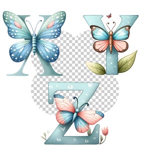 Butterfly Alphabet and Number Art - A to Z & Numbers Whimsical Doodles ...