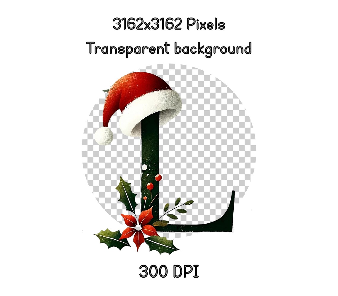 Christmas Alphabet Clipart | Festive Lettering With Santa Hats ...