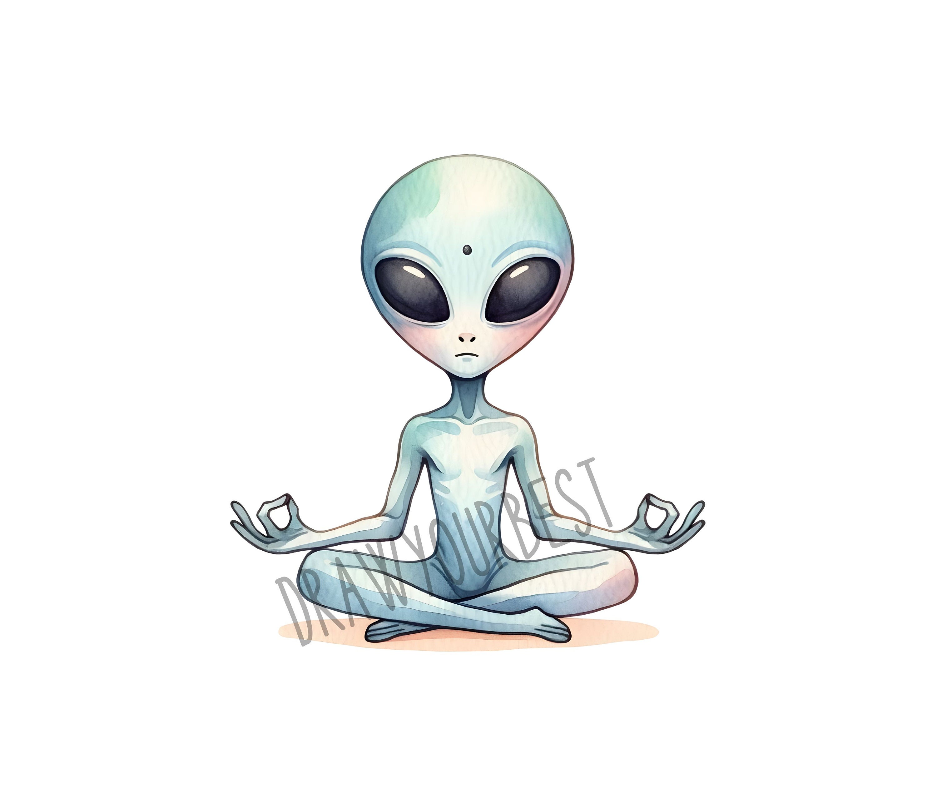 Welcome Earthlings - Cute Alien Clipart for Kids Room Decor - Etsy