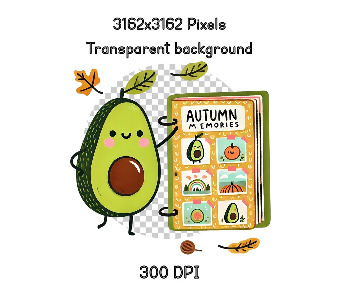 Fall-themed Avocado Illustrations | Cute Ai-generated Avocado Art ...