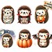 Adorable Halloween Hedgehog PNG Set | Cute Kawaii Animal Designs ...
