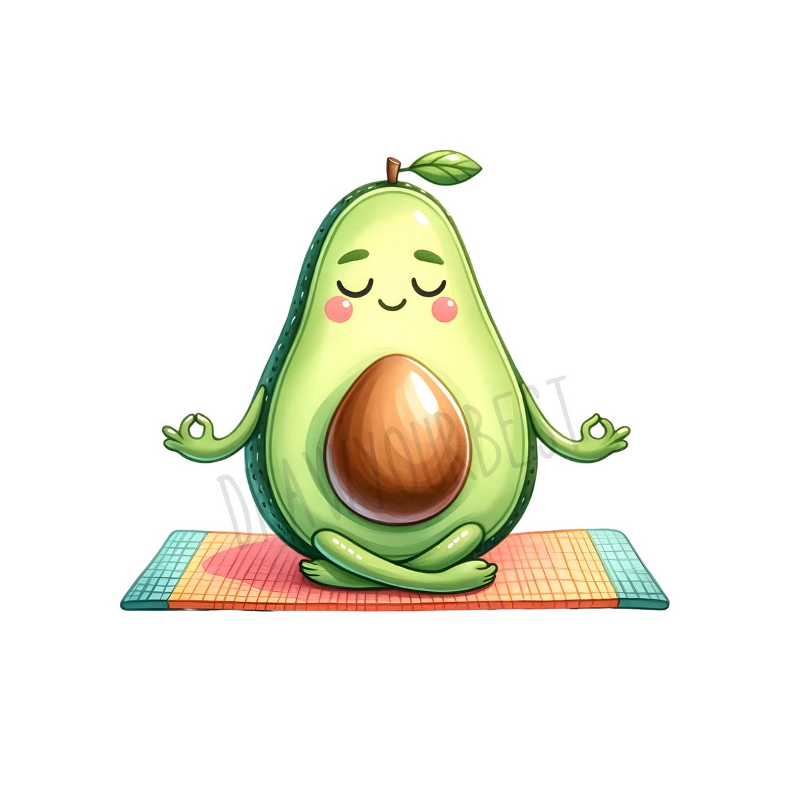 Cute Avocado Character Set - Charming Illustrated Avocados - Etsy