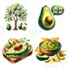 Cute Avocado Character Set - Charming Illustrated Avocados - Etsy