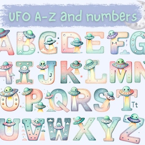 UFO A-Z Alphabet & Numbers | Ai-designed Ufo-themed Letters and Numbers ...