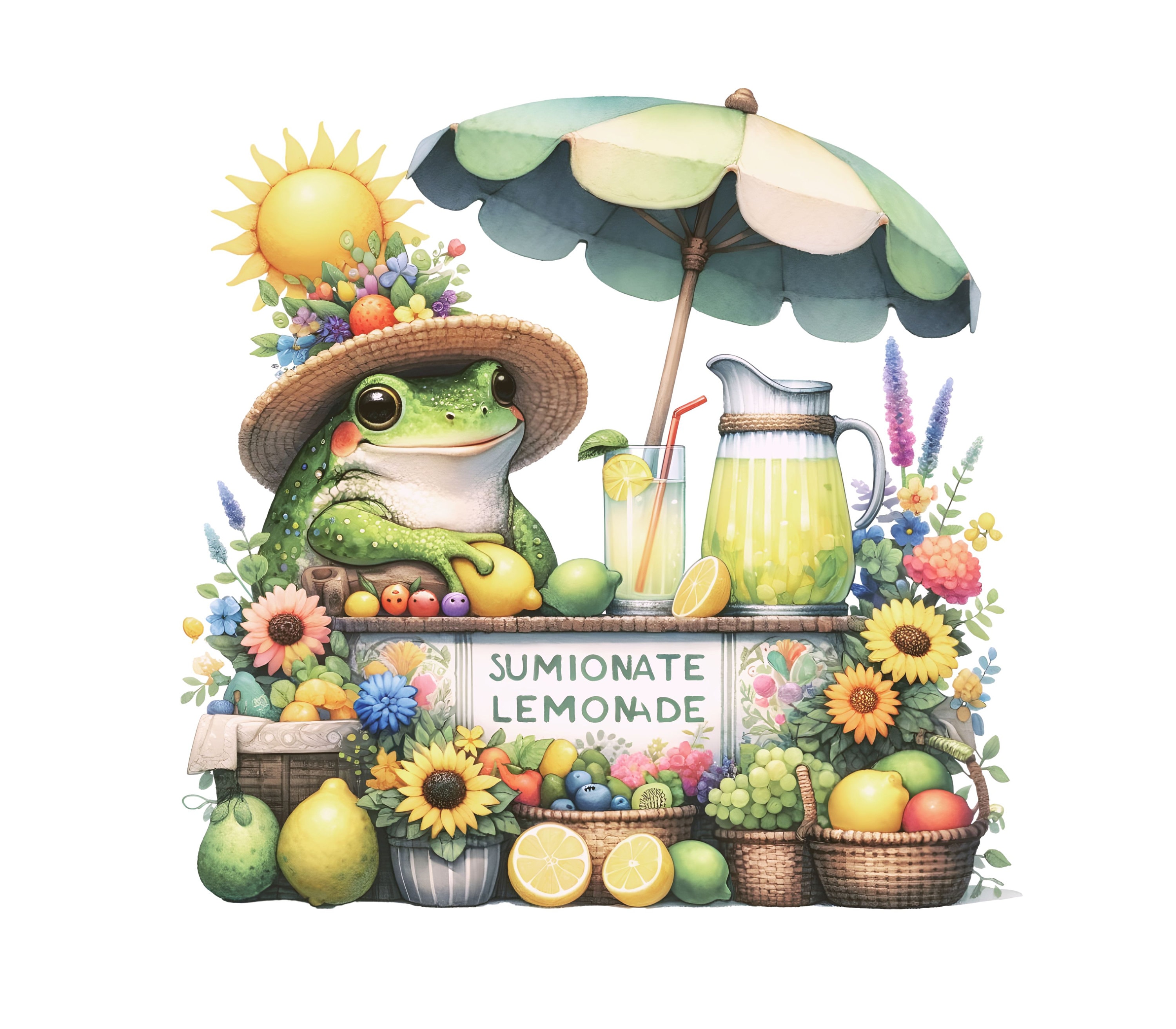 Summer Frog Clipart - Cute Froggy Digital Download - Tropical Beach ...