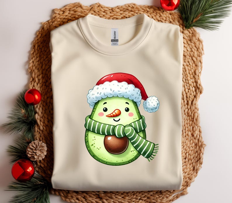 Christmas Avocado Clipart | Cute Ai-generated Avocado Santa Art ...