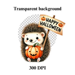 Adorable Halloween Hedgehog PNG Set | Cute Kawaii Animal Designs ...