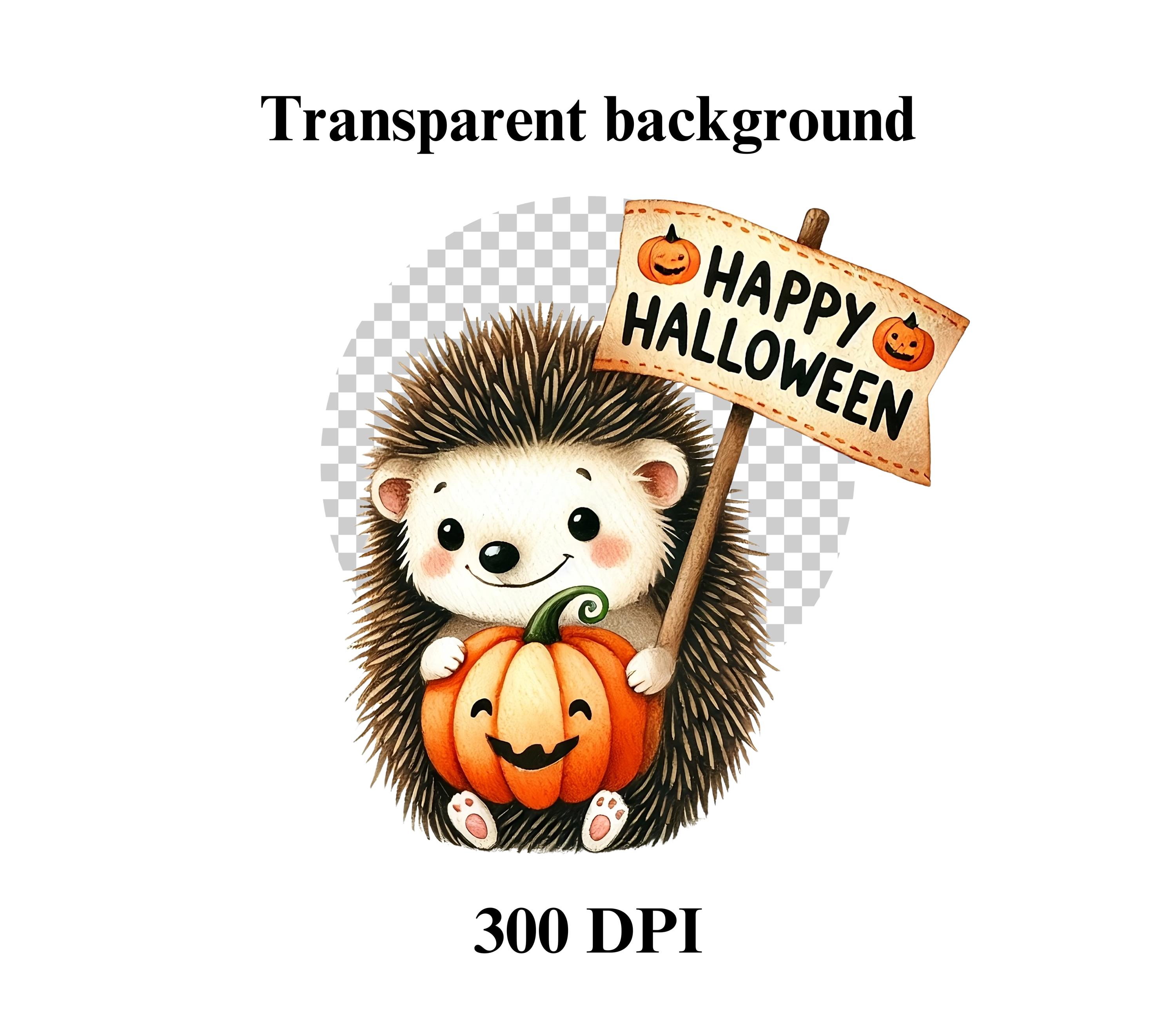 Adorable Halloween Hedgehog PNG Set | Cute Kawaii Animal Designs ...
