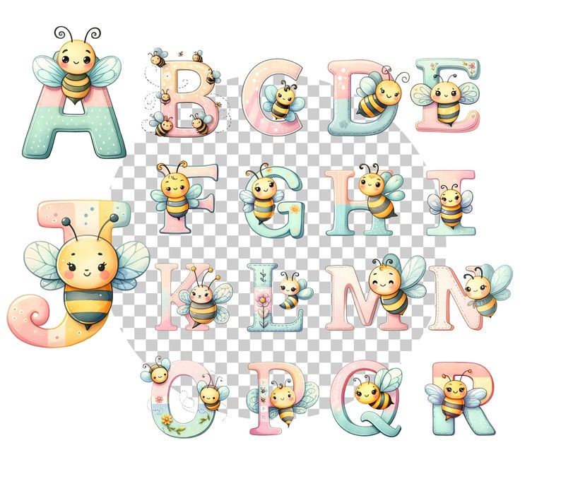Bee-themed Alphabet and Numbers | Adorable Honeybee Decor - Etsy