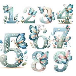 Butterfly Alphabet and Number Art - A to Z & Numbers Whimsical Doodles ...