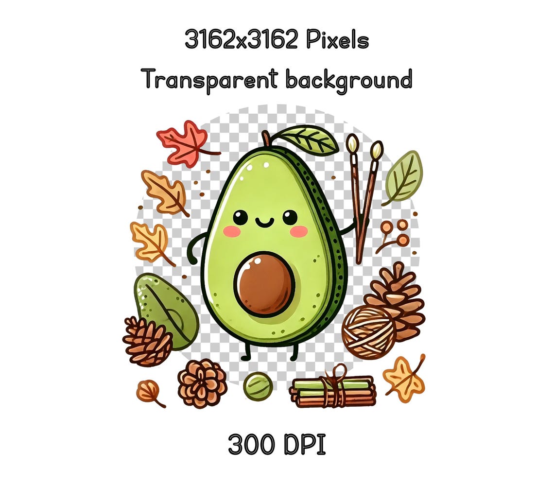 Fall-themed Avocado Illustrations | Cute Ai-generated Avocado Art ...