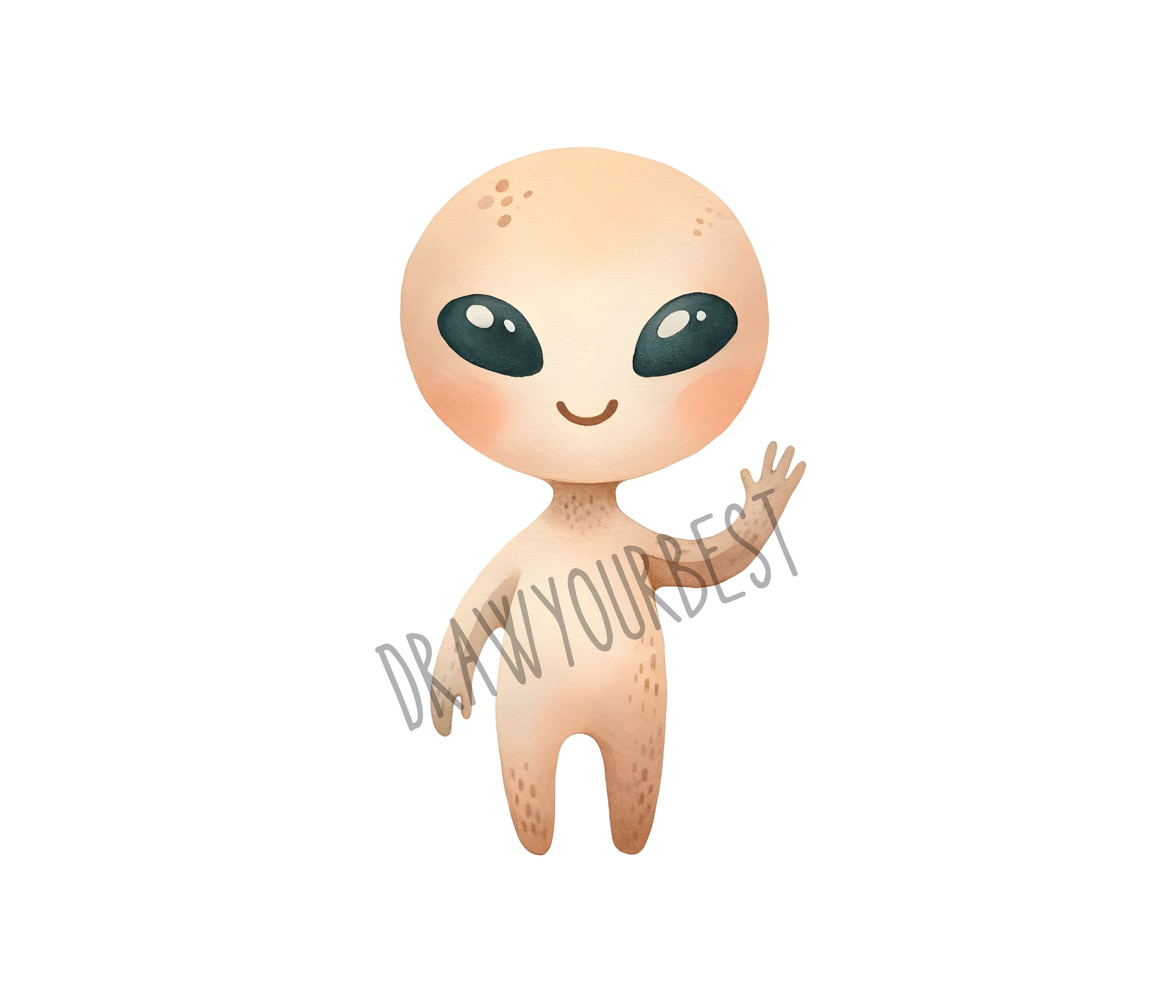 Welcome Earthlings - Cute Alien Clipart for Kids Room Decor - Etsy