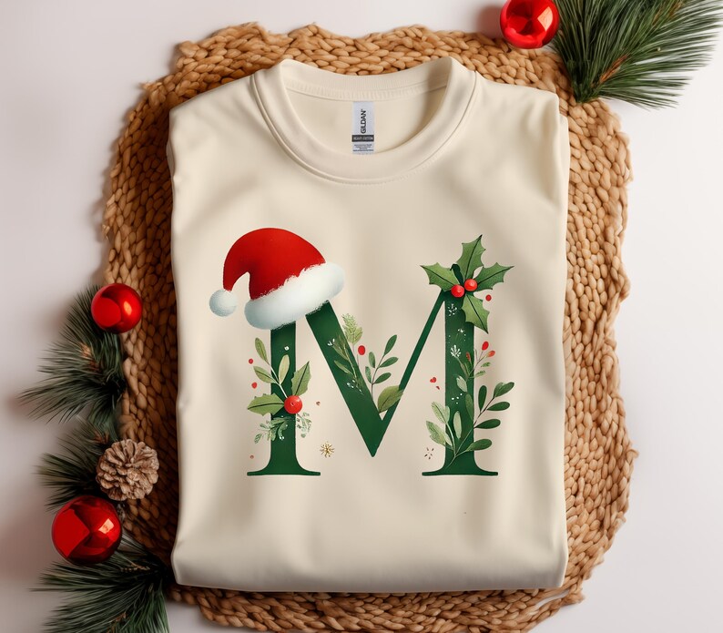 Christmas Alphabet Clipart | Festive Lettering With Santa Hats ...