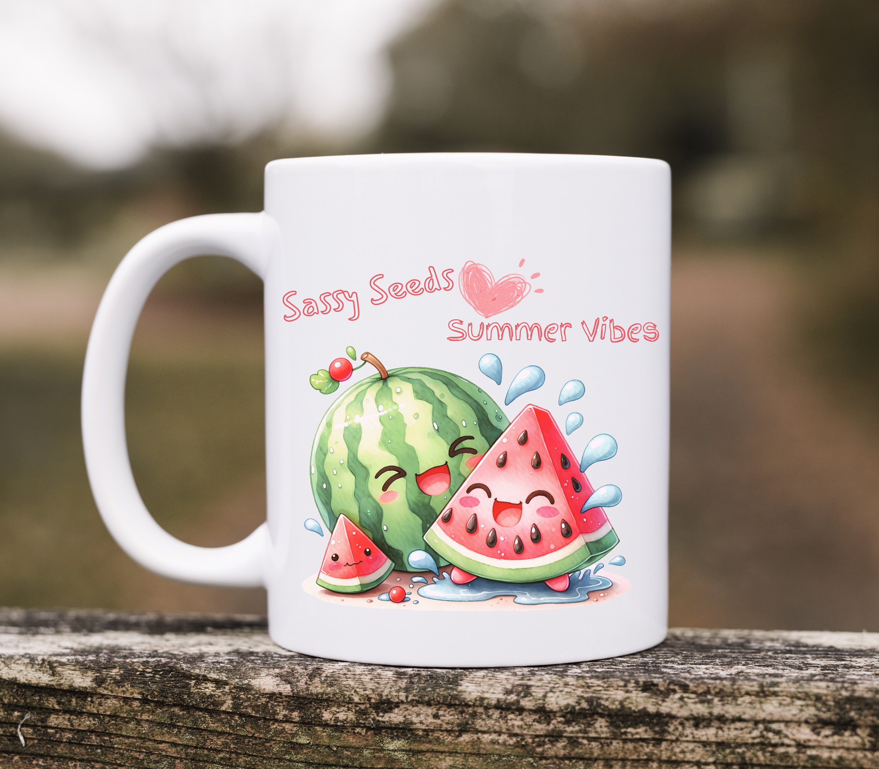 Cute Watermelon Digital Art Print – Summer Fruit Illustration, Kawaii ...