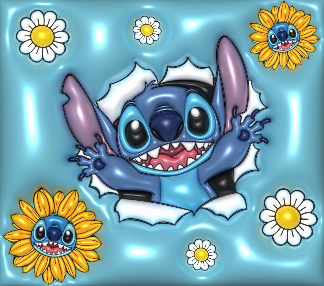 3D Inflated Stitch Tumbler Wrap Design - Etsy