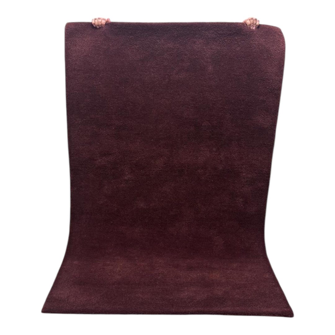 Brown Tufted Rug Contemporary Textured Handmade Carpet Solid Colour - Etsy