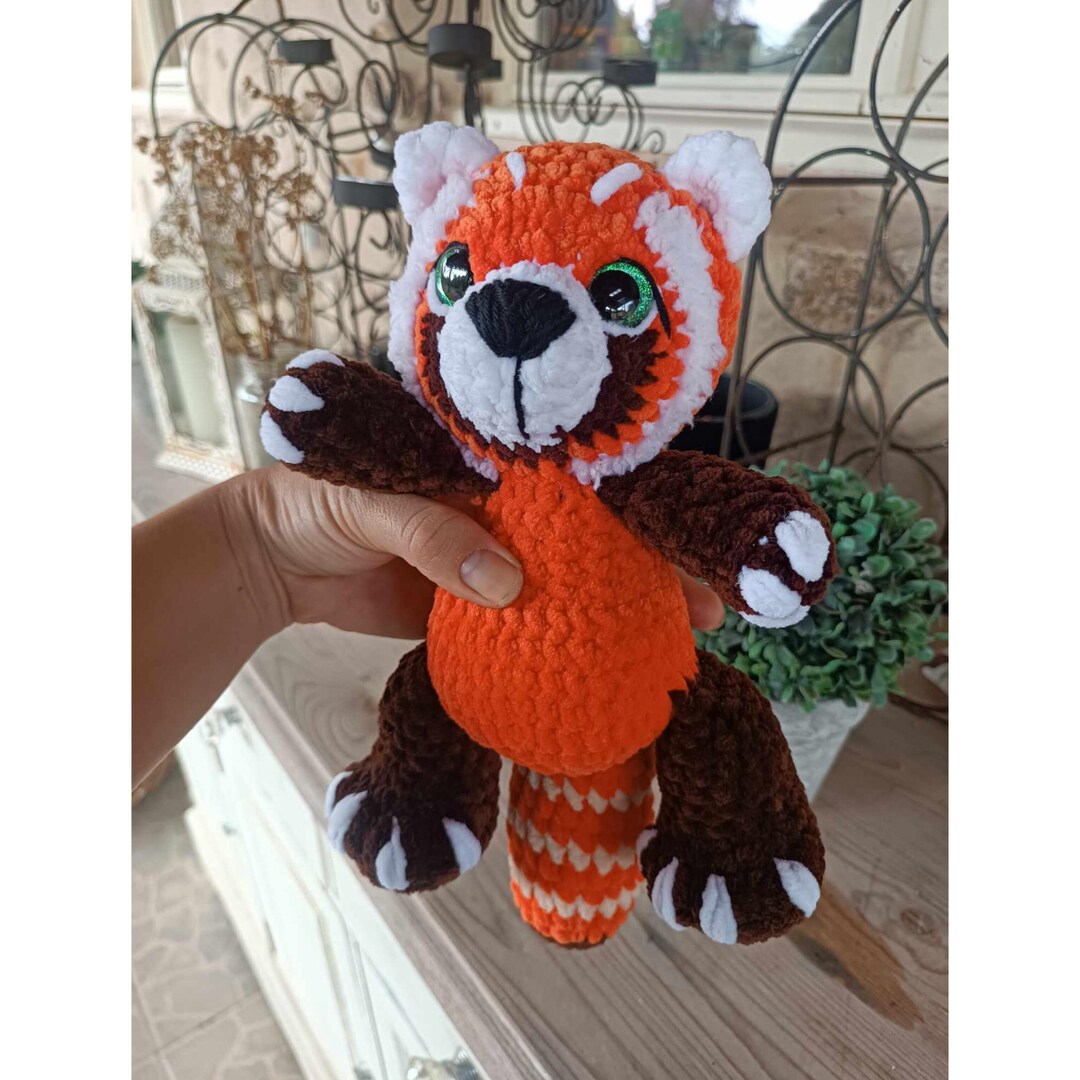 Plushie Ready for Adoption. Red Panda Luxury Crochet Teddy Bear. Kawaii ...