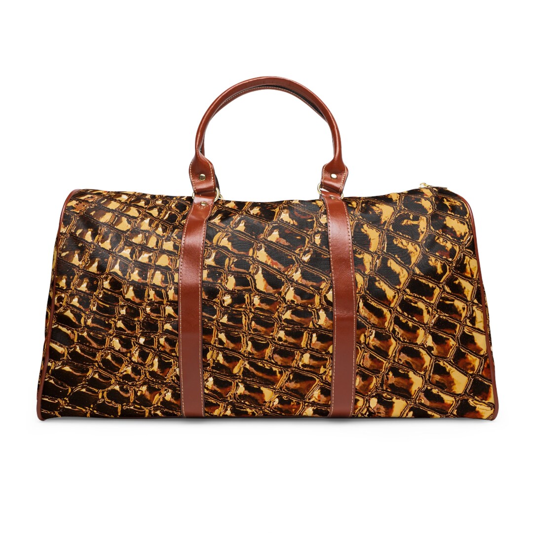 Travel Bag, Golden Crocodile - Etsy