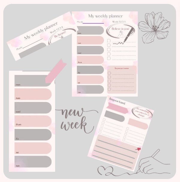 Printable Template A4 Weekly Planner Digital Weekly Planner Undated ...