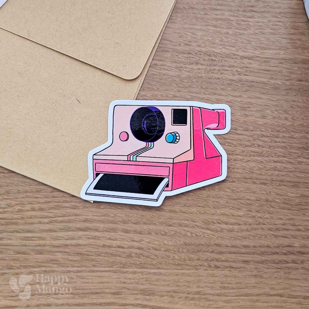 Retro Polaroid Camera Sticker - Large Handmade Sticker - Perfect for ...