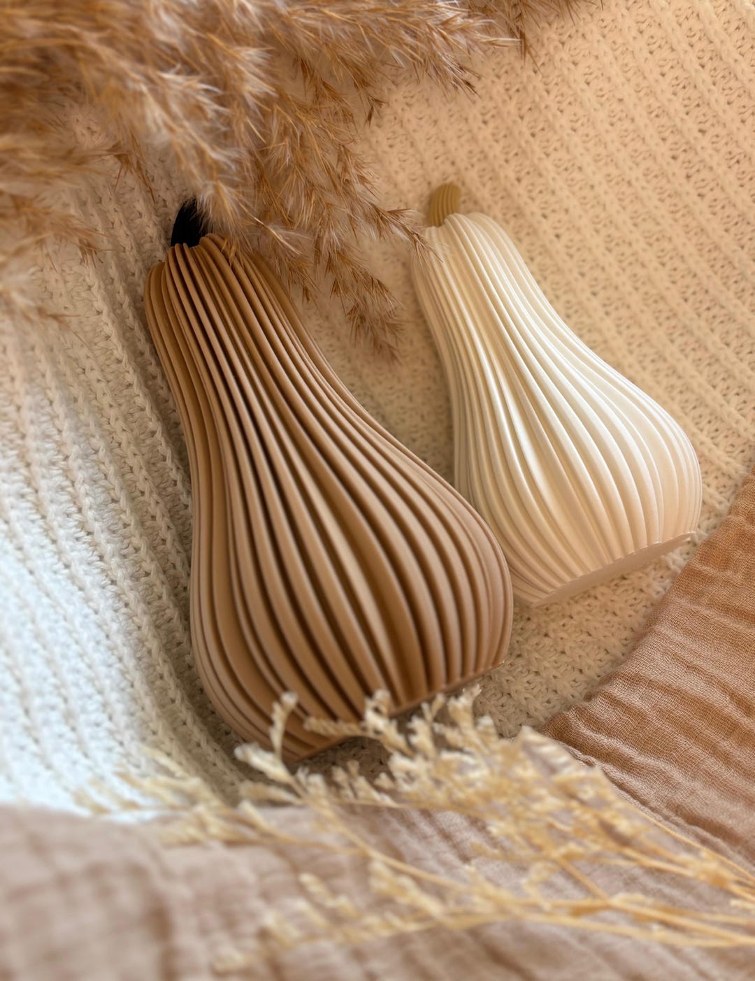 Butternut Pumpkin Decoration | Autumn Pumpkin Decoration With Grooved ...