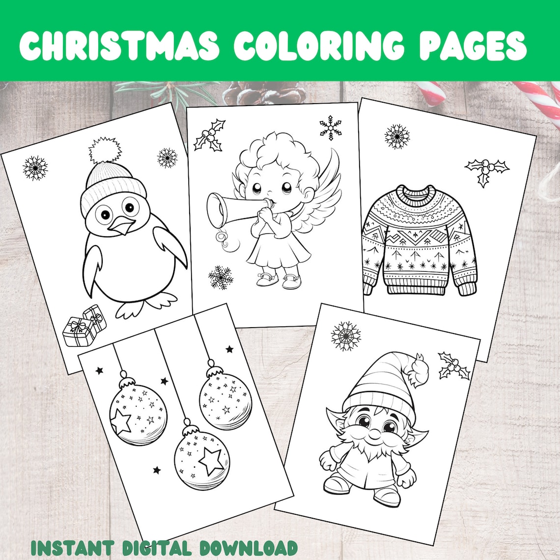 20 Christmas Coloring Pages, Christmas Printable, Christmas Games ...