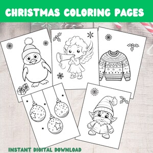 20 Christmas Coloring Pages, Christmas Printable, Christmas Games ...