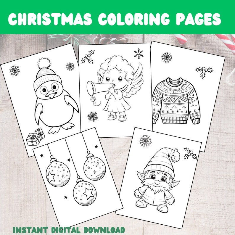 20 Christmas Coloring Pages, Christmas Printable, Christmas Games ...