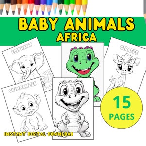 Printable Baby Animals of Africa Coloring Pages for Kids, 15 Coloring ...