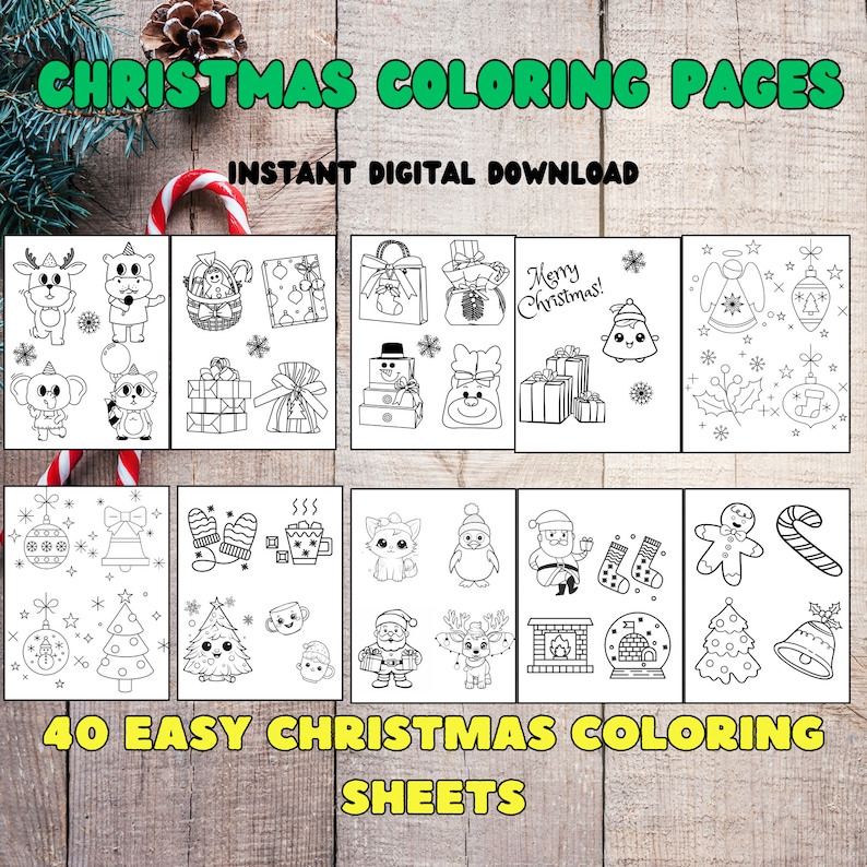 40 Easy Christmas Coloring Pages for Kids, Christmas Printable ...
