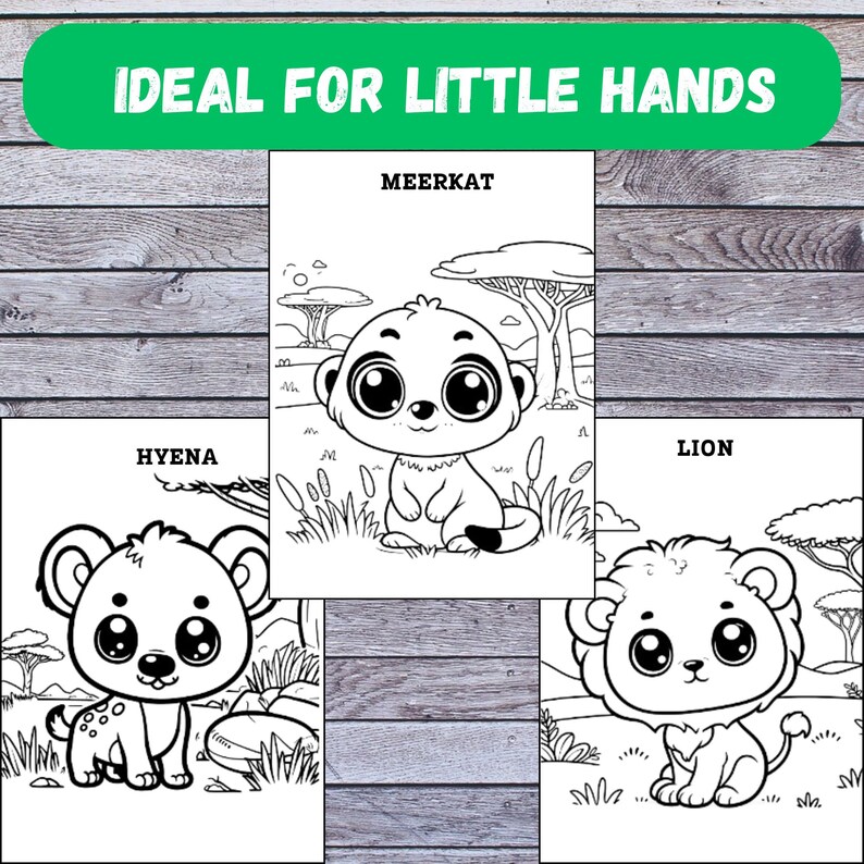 Printable Safari Animals Coloring Pages for Kids, 15 Coloring Pages for ...