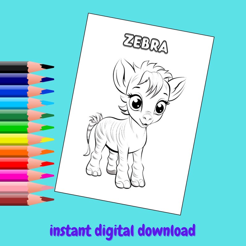 Printable Cute Baby Animals, 15 Coloring Pages for Kids and SUPER Story ...