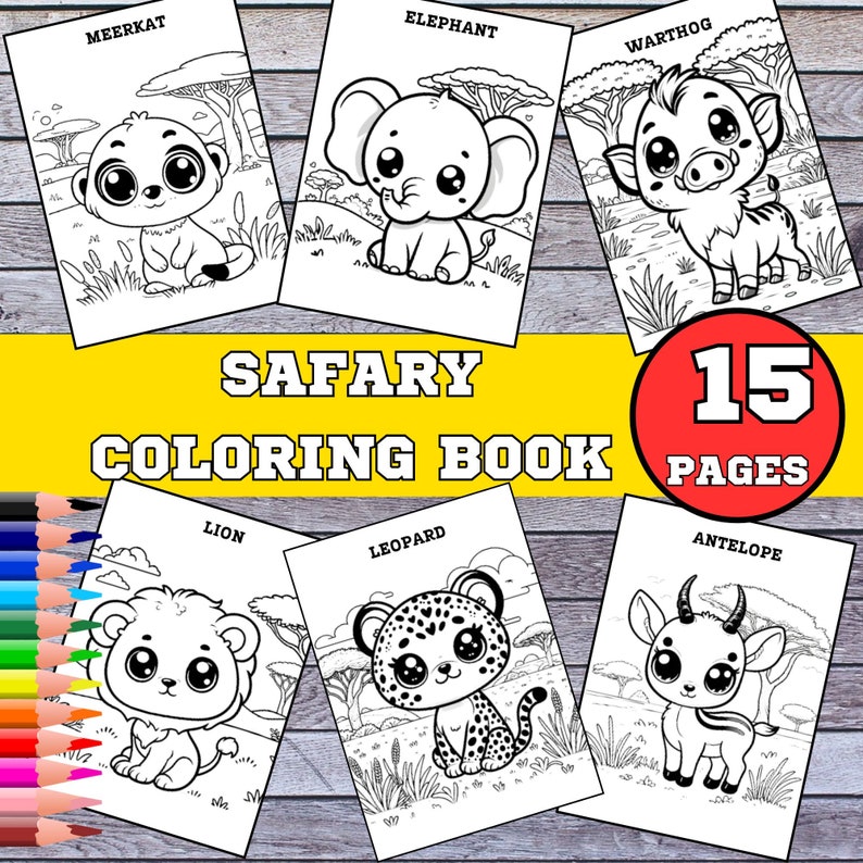 15 Printable Safari Animals Coloring Pages for Kids, Coloring Pages for ...