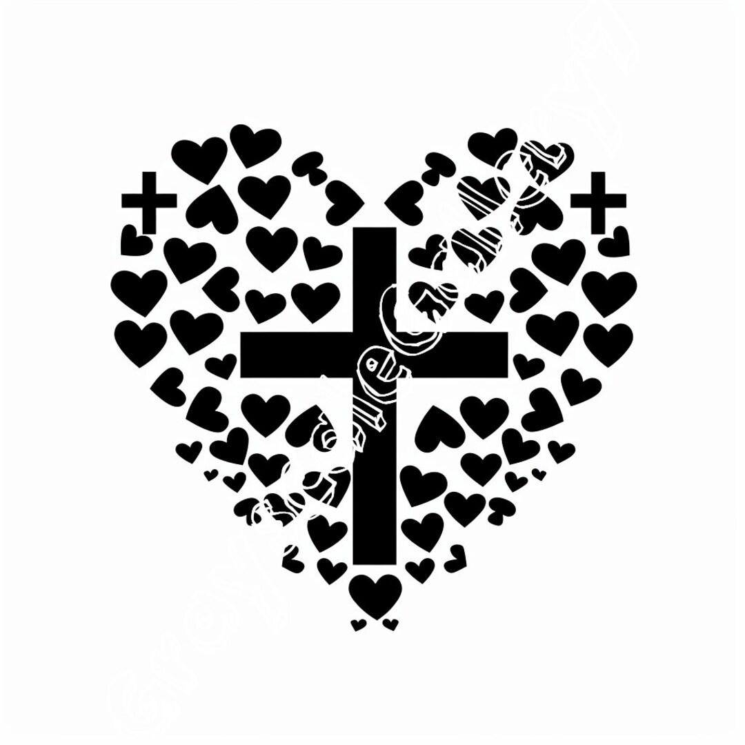 Cruz SVG, Corazón Cruz svg, christian svg, Archivo de corte Cross SVG ...