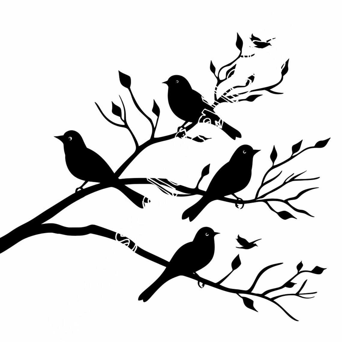 Bird SVG, Bird on Branch SVG, Birds SVG, Birds on Branch Svg, Branch ...